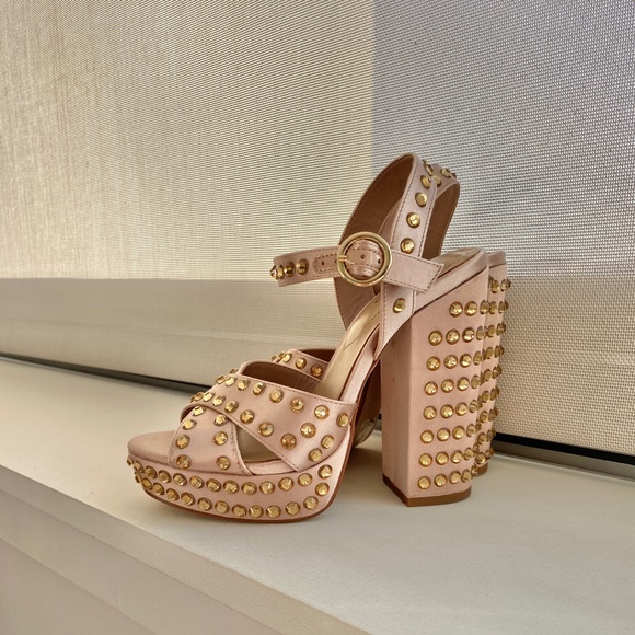 Aldo | Shoes | Aldo Blush Pink Rhinestone Heels | Poshmark